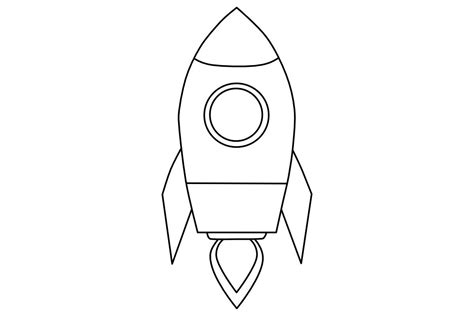 Simple Rocket Lineart Svg Png Jpegpdf Graphic By Jazz173 · Creative Fabrica