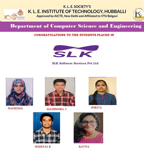 Kle Institute Of Technology Hubli On Linkedin Department Of Computer Science And Engineering