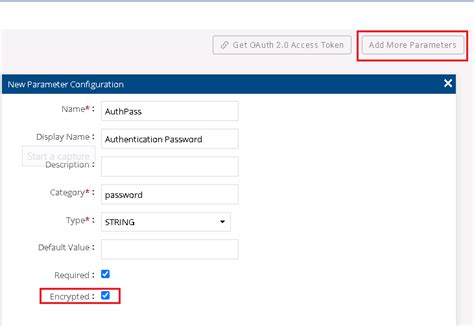 generic rest afx connector does not encrypt additional parameters when