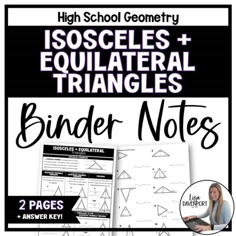 Isosceles And Equilateral Triangles Guided Binder Notes For Geometry