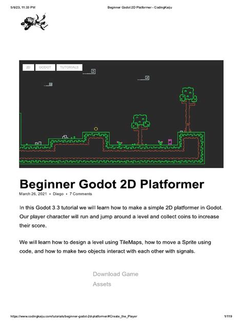 Beginner Godot 2d Platformer Codingkaiju Pdf