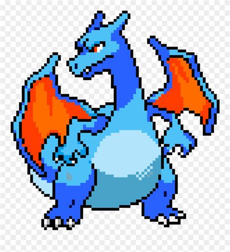 Minecraft Charizard Pixel Art Grid