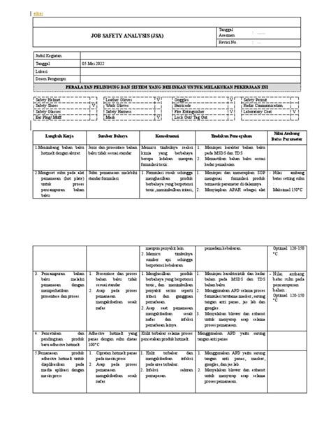 Example Form Jsa Pdf