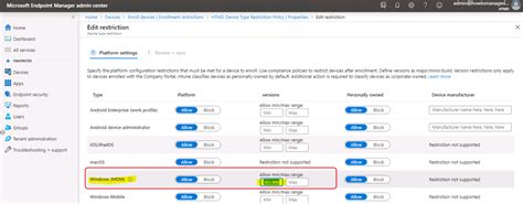 Server Returned Fault Code Subcode Value DeviceNotSupported Intune