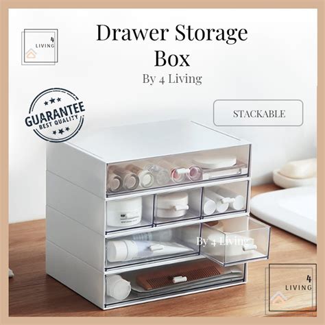 READY STOCK Stackable Drawer Storage Box Desk Organizer Stationery Storage Box Table Organizer