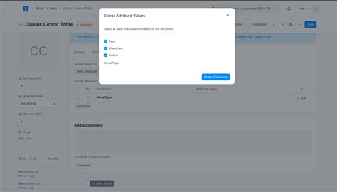 creation of multiple item variants doesnt work · issue 32062 · frappe
