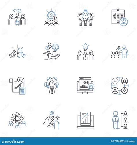 Operational Excellence Line Icons Collection Efficiency Optimization