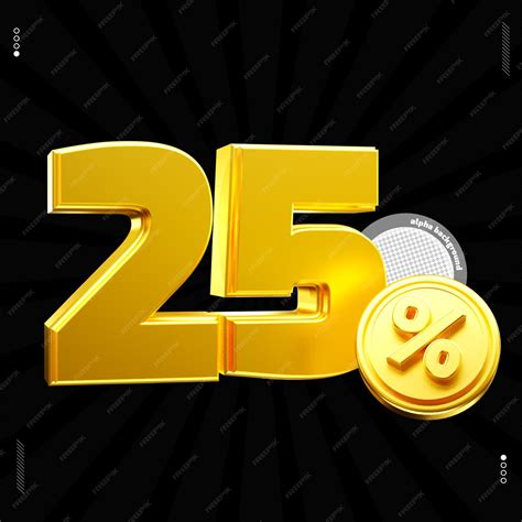 Premium Psd A Gold Number 25 With A Silver Coin In The Middle