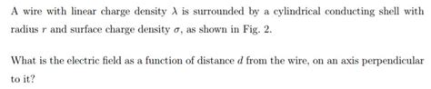 Solved A Wire With Linear Charge Density A Is Surrounded By Chegg
