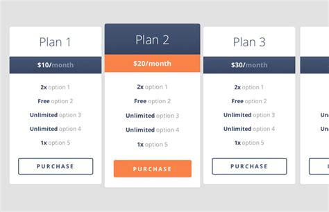 Free Coded Responsive Pricing Table — Medialoot