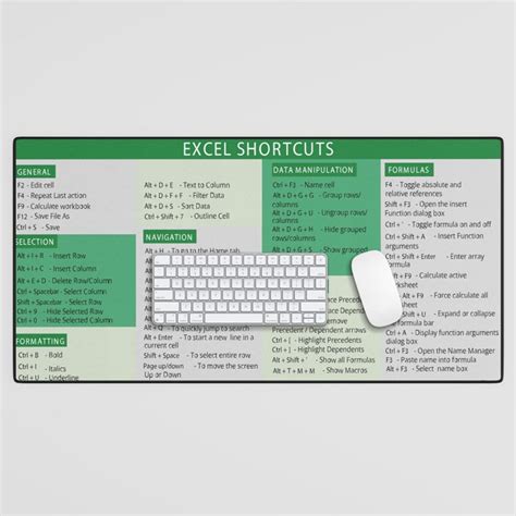 excel super shortcut desk mat by yogiz society6