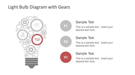 Light Bulb Diagram Gears PowerPoint Shapes SlideModel
