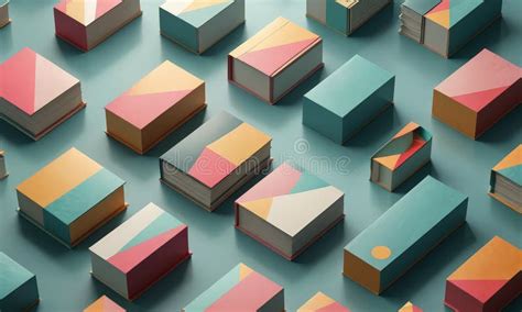 3d Grid Colorful Rectangular Boxes With Geometric Patterns Arranged In Visually Appealing
