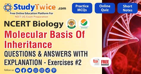 Free Molecular Basis Of Inheritance Questions Neet Ug 2024 1