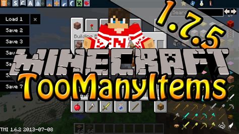minecraft 1 7 5 how to install toomanyitems mod for pc non forge