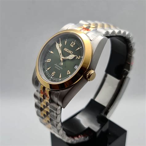 Seiko Alpinist Green Two Tone Mod Seiko Submariner Mod Watches Shop