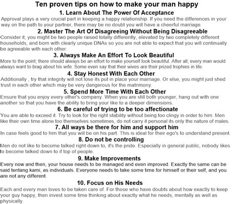 For Women Only How To Make Your Man Happy Proven Tips To Do That