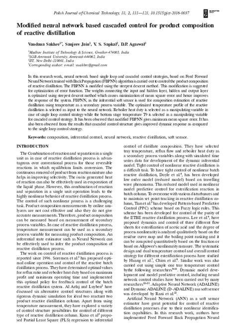 Pdf Modified Neural Network Based Cascaded Control For Product