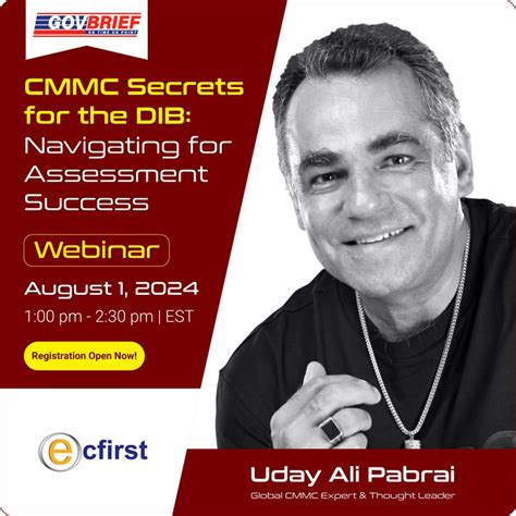 Uday Ali Pabrai On Linkedin Join Ecfirsts Ceo Ali Pabrai On August 1st For Cmmc Secrets For The…
