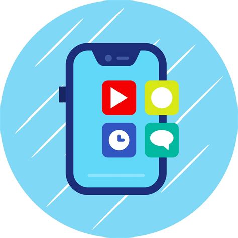 Mobile Application Flat Blue Circle Icon 41868401 Vector Art At Vecteezy