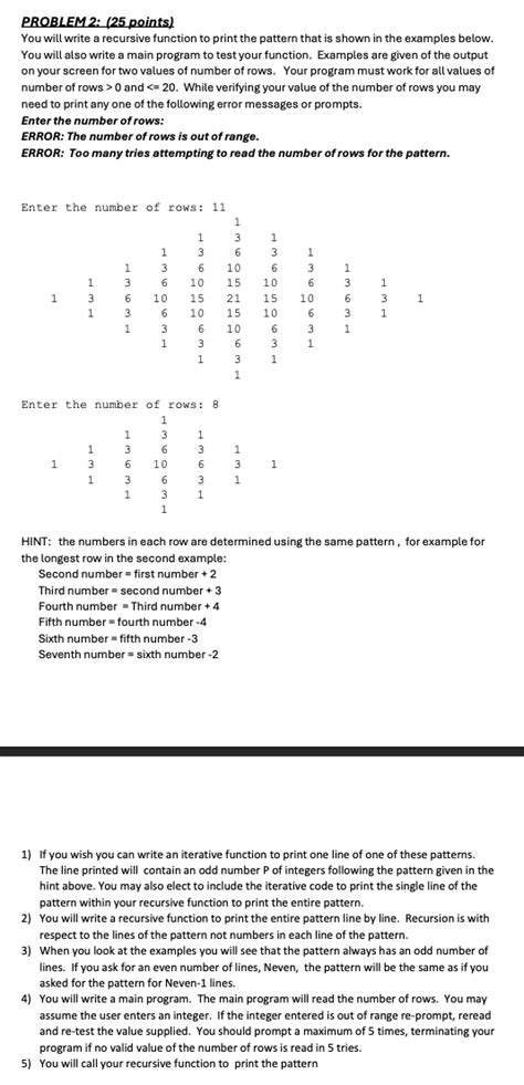Solved PROBLEM 2 25 Points You Will Write A Recursive Chegg