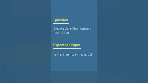 Python Interview Questions List Comprehension Video 2 Tjpython Youtube