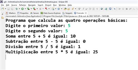 Programa Em Java Que Calcula As Quatro Operações Básicas R