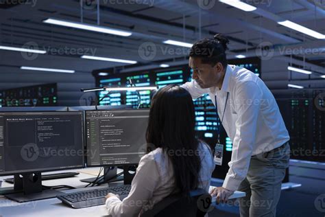 System Administrators In Data Center Running System Diagnostic Tests On