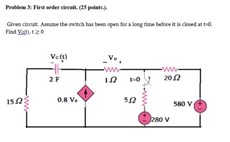 Solved Problem First Order Circuit Points Given Chegg