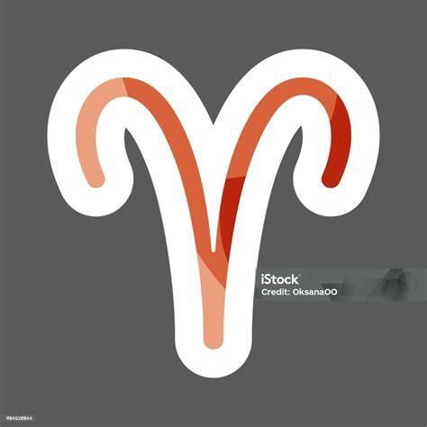 양자리 조디악 스티커 기호 색깔 점성 학 기호입니다 벡터 아이콘 양자리 레이어 그룹화 쉽게 편집 그림에 대 한 당신의 디자인에 대 한 개념에 대한 스톡 벡터 아트 및 기타