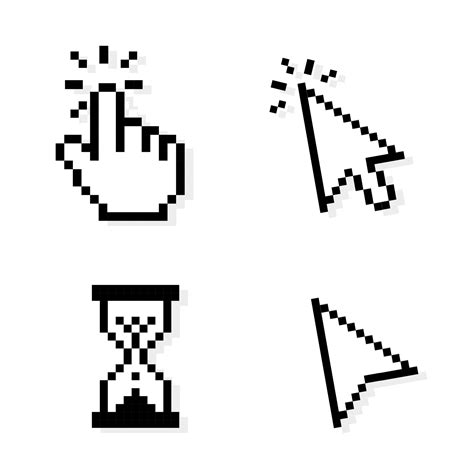 Pixel Cursor Computer Mouse Pointer Click Hourglass Icons 30549041 Vector Art At Vecteezy