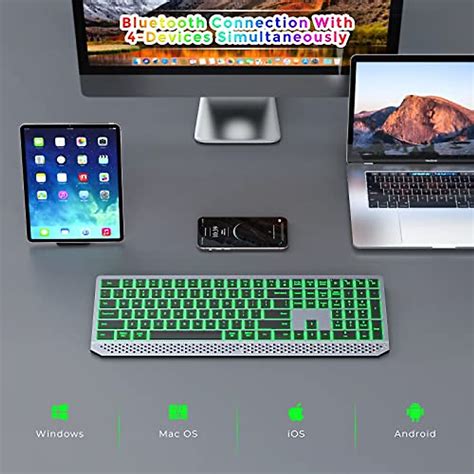 Multi Device Backlit Bluetooth Keyboard Rechargeable And Slim