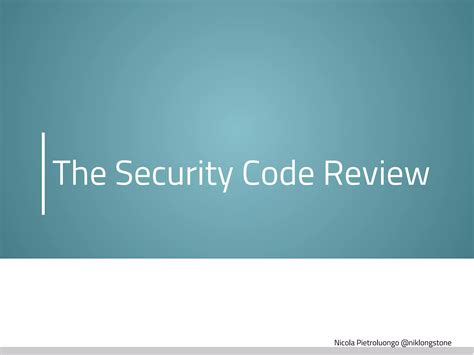 The Security Code Review Guide Pdf