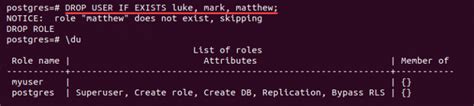 How To Delete A Postgres User Drop User