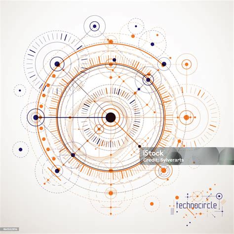 기계적 체계 공학 원과 메커니즘의 형상 부품 드로잉 벡터 기술 계획 웹 디자인 및 배경 화면이 나 배경으로 사용할 수 있습니다 가상현실에 대한 스톡 벡터 아트 및 기타