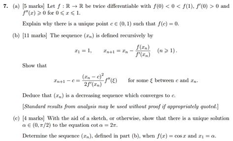 Real Analysis Sequence And Intermediate Value Theorem Mathematics