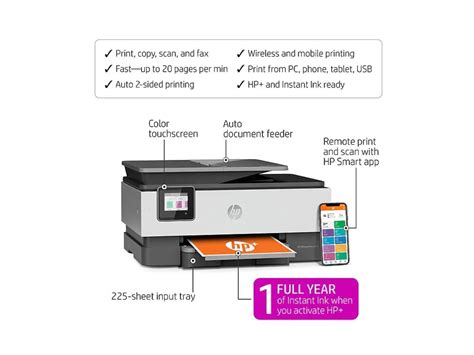 Hp Officejet Pro E Wireless Color All In One Printer With Full Year Instant Ink With Hp