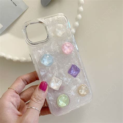 폰로드 아이폰 케이스 조약돌 모형 글리터 케이스