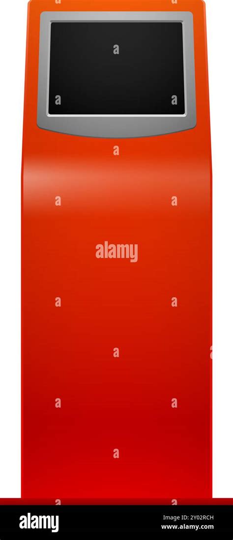 Red Atm Mockup Realistic Bank Screen Machine Stock Vector Image Art