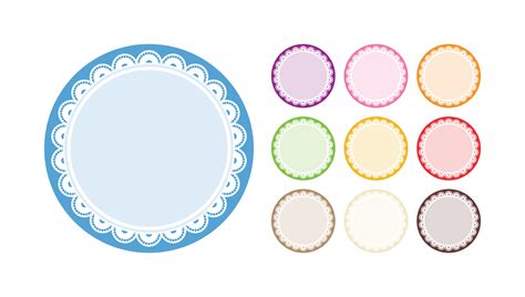Set Of Simple Antique Circular Shape Decorated With Lace Border Design 44035047 Vector Art At