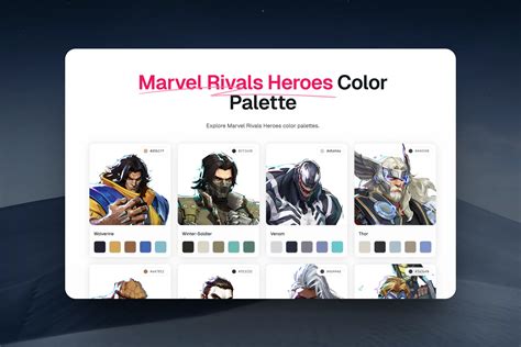 Marvel Rivals Captain America Color Palette And Colors 8b0000 Ffffff 00008b A9a9a9 4169e1