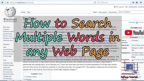 How To Search Multiple Words In Any Webpage Youtube