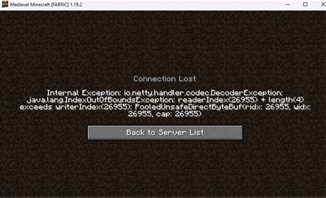 fabric server can t connect server support and administration