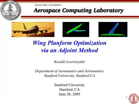 Ppt Wing Planform Optimization Via An Adjoint Method Powerpoint Presentation Id 605371