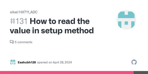 How To Read The Value In Setup Method · Issue 131 · Olkalhx711adc