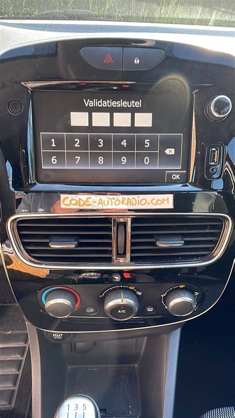 Validatiesleutel Renault Radio Code