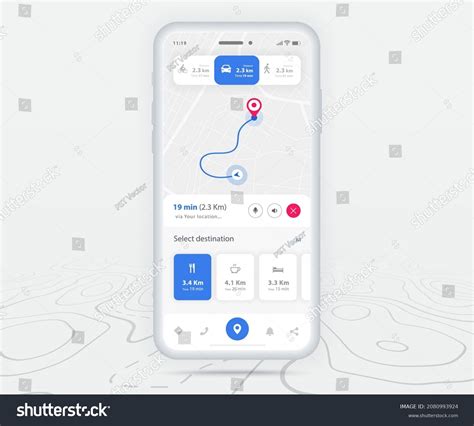 Map Gps Navigation Ux Ui Concept Stock Vector Royalty Free Shutterstock