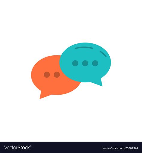 Chat Chatting Conversation Dialogue Flat Color Vector Image