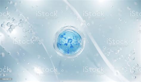 화장품 광고 배경을 가진 과학 화장품 3d 콜라겐 세럼 및 비타민 히알루 론산 스킨 케어 솔루션 세포에 대한 스톡 사진 및 기타 이미지 Istock