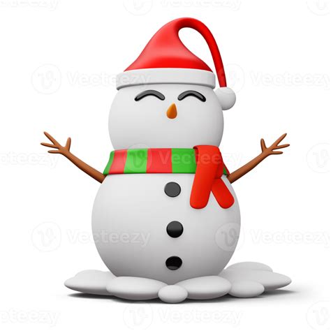 Cute Snowman Character Merry Christmas 3d Rendering 14529695 Png